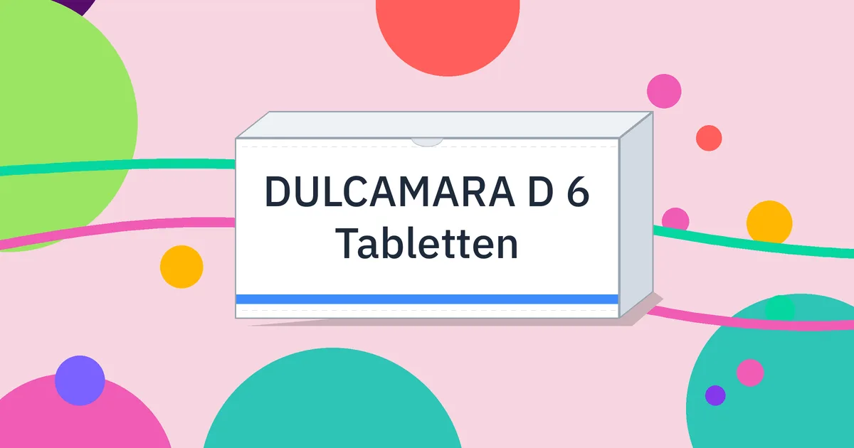 Symbolbild: Packung mit der Aufschrift DULCAMARA D 6 Tabletten (PZN 01769458) – Verfügbarkeit und Bezug in Apotheken in Frankfurt am Main