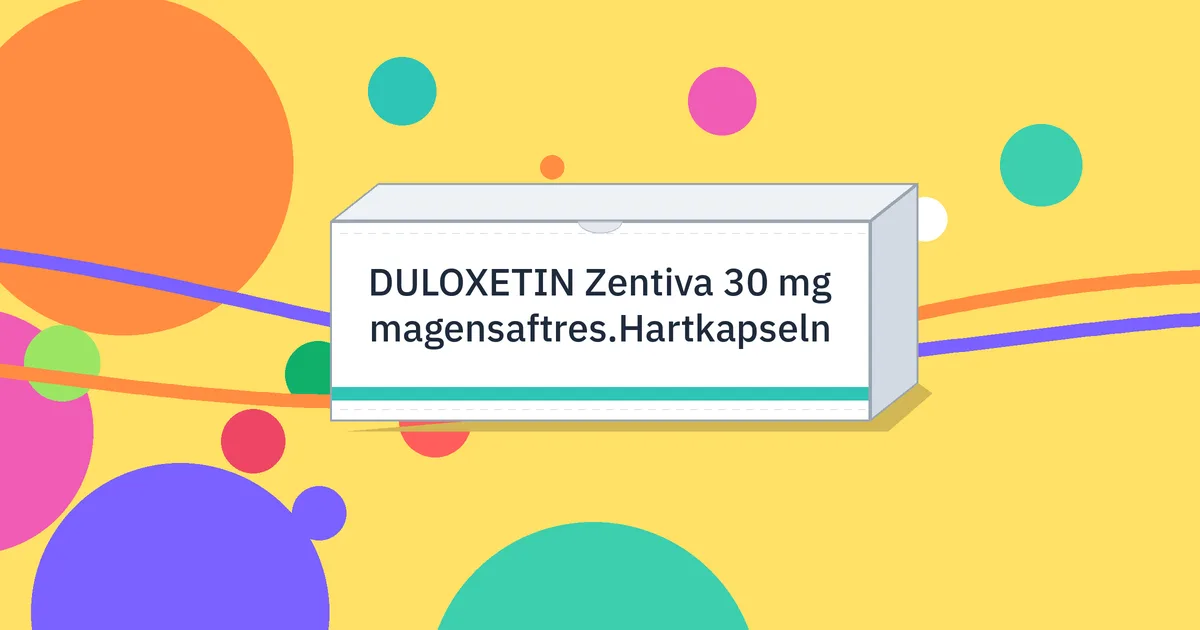 Symbolbild: Packung mit der Aufschrift DULOXETIN Zentiva 30 mg magensaftres.Hartkapseln (PZN 19799170) – Verfügbarkeit und Bezug in Apotheken in Frankfurt am Main