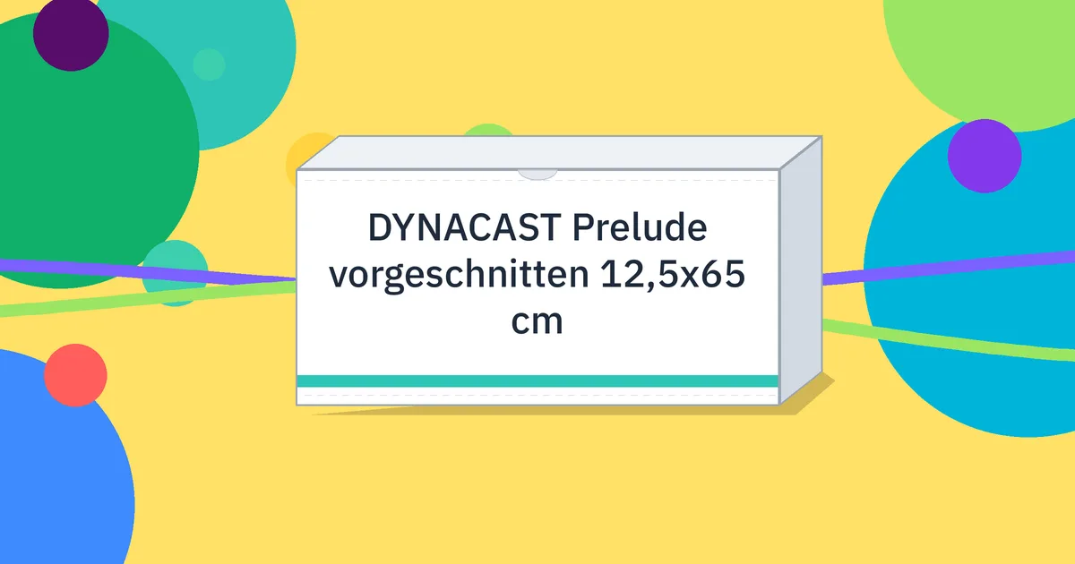 Symbolbild: Packung mit der Aufschrift DYNACAST Prelude vorgeschnitten 12,5x65 cm (PZN 01869131) – Verfügbarkeit und Bezug in Apotheken in Frankfurt am Main