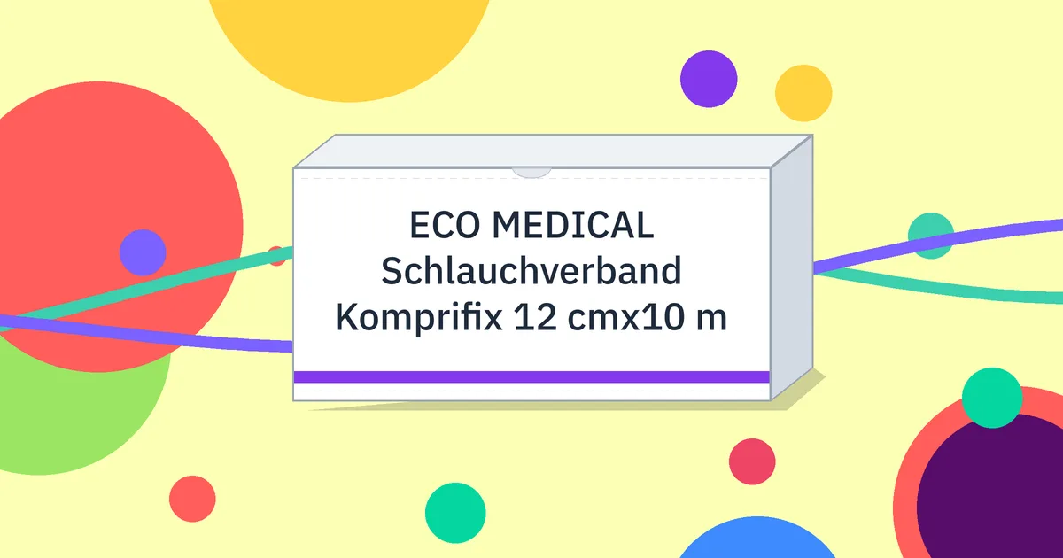 Symbolbild: Packung mit der Aufschrift ECO MEDICAL Schlauchverband Komprifix 12 cmx10 m (PZN 00879191) – Verfügbarkeit und Bezug in Apotheken in Frankfurt am Main