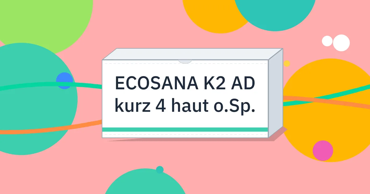 Symbolbild: Packung mit der Aufschrift ECOSANA K2 AD kurz 4 haut o.Sp. (PZN 01346002) – Verfügbarkeit und Bezug in Apotheken in Frankfurt am Main