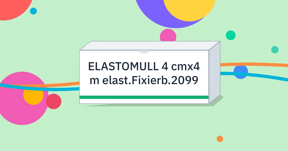 Symbolbild: Packung mit der Aufschrift ELASTOMULL 4 cmx4 m elast.Fixierb.2099 (PZN 19077488) – Verfügbarkeit und Bezug in Apotheken in Frankfurt am Main
