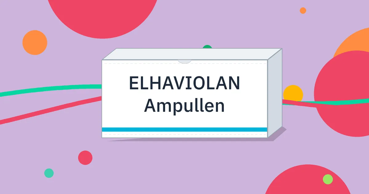 Symbolbild: Packung mit der Aufschrift ELHAVIOLAN Ampullen (PZN 04189543) – Verfügbarkeit und Bezug in Apotheken in Frankfurt am Main