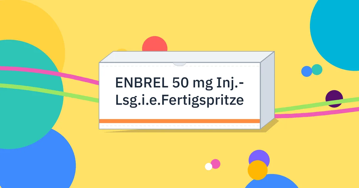 Symbolbild: Packung mit der Aufschrift ENBREL 50 mg Inj.-Lsg.i.e.Fertigspritze (PZN 04446359) – Verfügbarkeit und Bezug in Apotheken in Frankfurt am Main