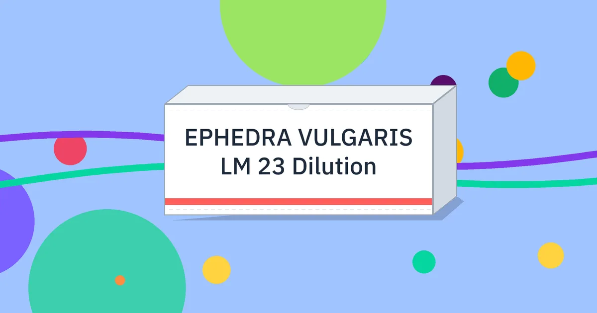 Symbolbild: Packung mit der Aufschrift EPHEDRA VULGARIS LM 23 Dilution (PZN 13470842) – Verfügbarkeit und Bezug in Apotheken in Frankfurt am Main