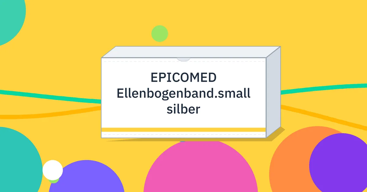 Symbolbild: Packung mit der Aufschrift EPICOMED Ellenbogenband.small silber (PZN 15314603) – Verfügbarkeit und Bezug in Apotheken in Frankfurt am Main