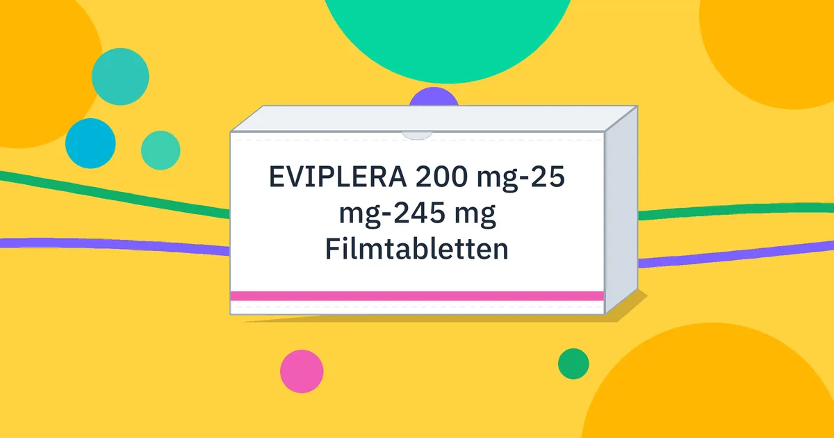 Symbolbild: Packung mit der Aufschrift EVIPLERA 200 mg-25 mg-245 mg Filmtabletten (PZN 14329117) – Verfügbarkeit und Bezug in Apotheken in Frankfurt am Main