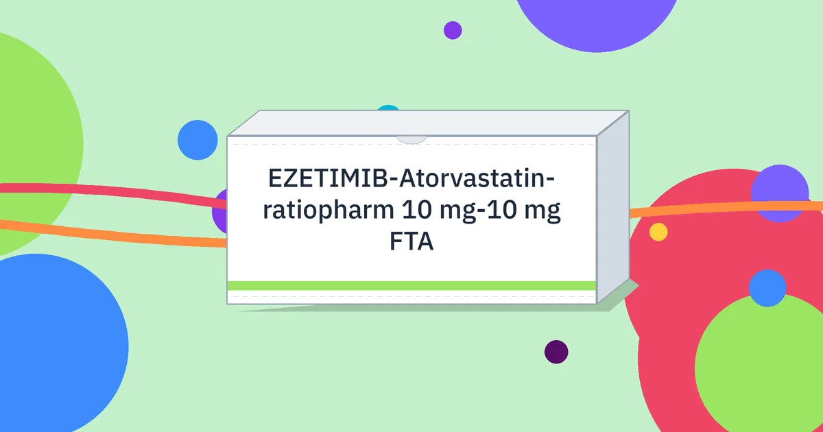 Symbolbild: Packung mit der Aufschrift EZETIMIB-Atorvastatin-ratiopharm 10 mg-10 mg FTA (PZN 16852461) – Verfügbarkeit und Bezug in Apotheken in Frankfurt am Main
