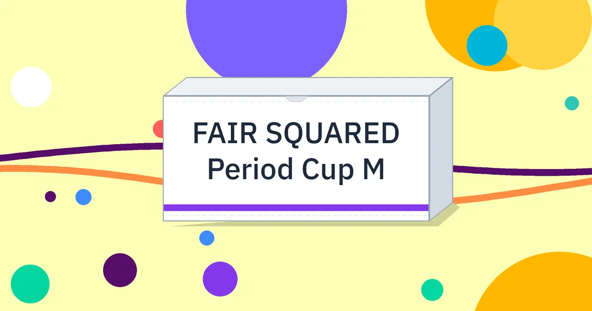 Symbolbild: Packung mit der Aufschrift FAIR SQUARED Period Cup M (PZN 16130911) – Verfügbarkeit und Bezug in Apotheken in Frankfurt am Main