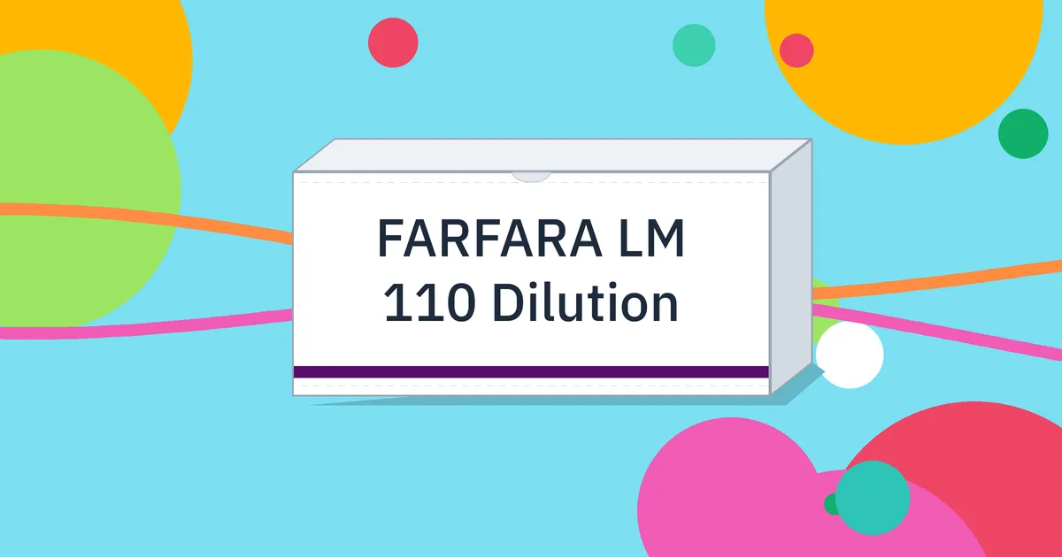 Symbolbild: Packung mit der Aufschrift FARFARA LM 110 Dilution (PZN 13487707) – Verfügbarkeit und Bezug in Apotheken in Frankfurt am Main