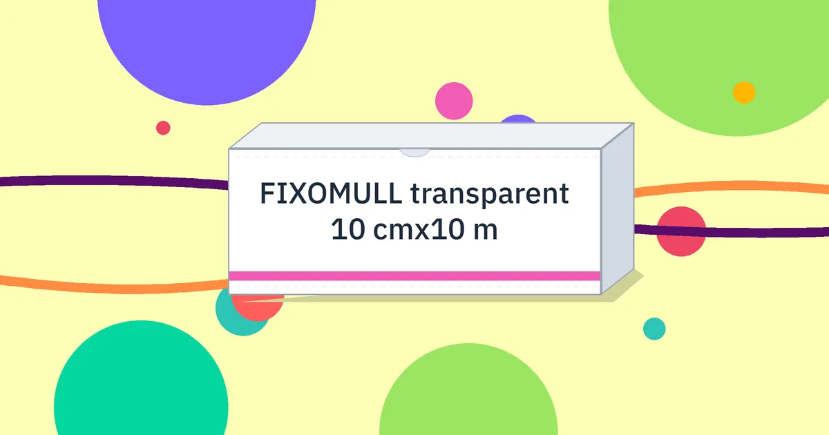 Symbolbild: Packung mit der Aufschrift FIXOMULL transparent 10 cmx10 m (PZN 19158672) – Verfügbarkeit und Bezug in Apotheken in Frankfurt am Main