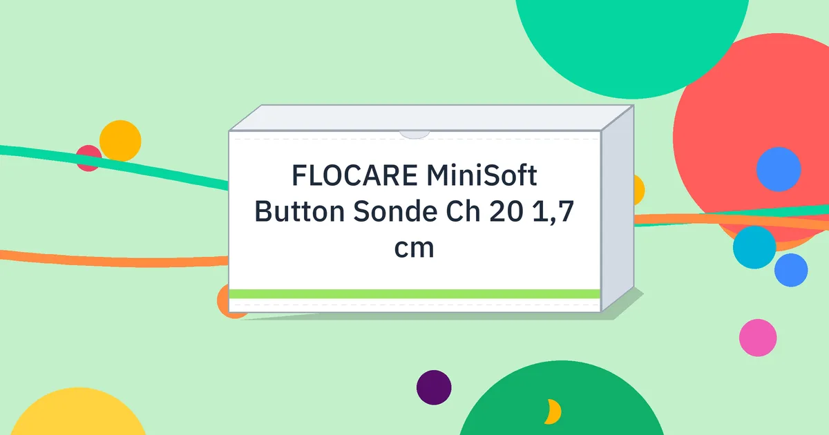 Symbolbild: Packung mit der Aufschrift FLOCARE MiniSoft Button Sonde Ch 20 1,7 cm (PZN 16019378) – Verfügbarkeit und Bezug in Apotheken in Frankfurt am Main
