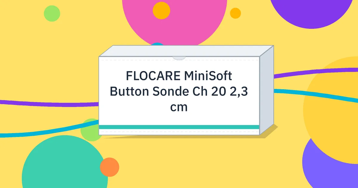 Symbolbild: Packung mit der Aufschrift FLOCARE MiniSoft Button Sonde Ch 20 2,3 cm (PZN 16019349) – Verfügbarkeit und Bezug in Apotheken in Frankfurt am Main