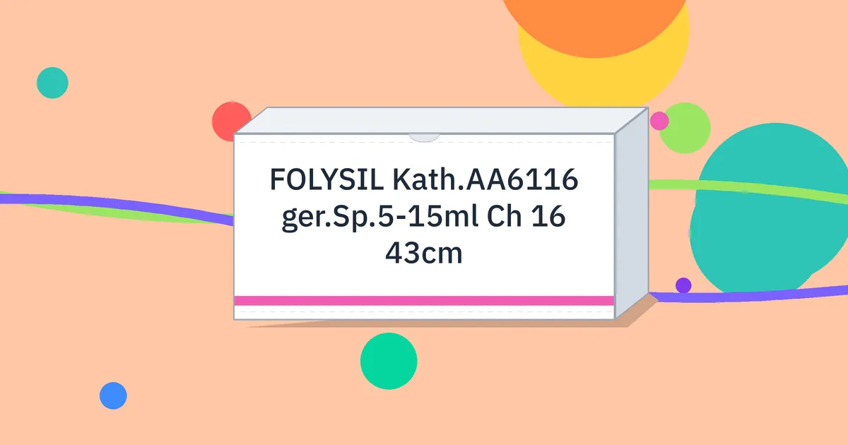 Symbolbild: Packung mit der Aufschrift FOLYSIL Kath.AA6116 ger.Sp.5-15ml Ch 16 43cm (PZN 00151992) – Verfügbarkeit und Bezug in Apotheken in Frankfurt am Main