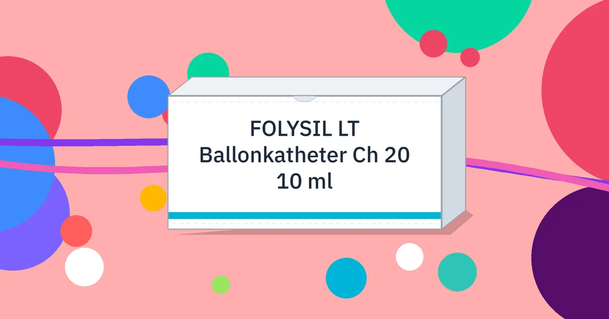 Symbolbild: Packung mit der Aufschrift FOLYSIL LT Ballonkatheter Ch 20 10 ml (PZN 16514008) – Verfügbarkeit und Bezug in Apotheken in Frankfurt am Main