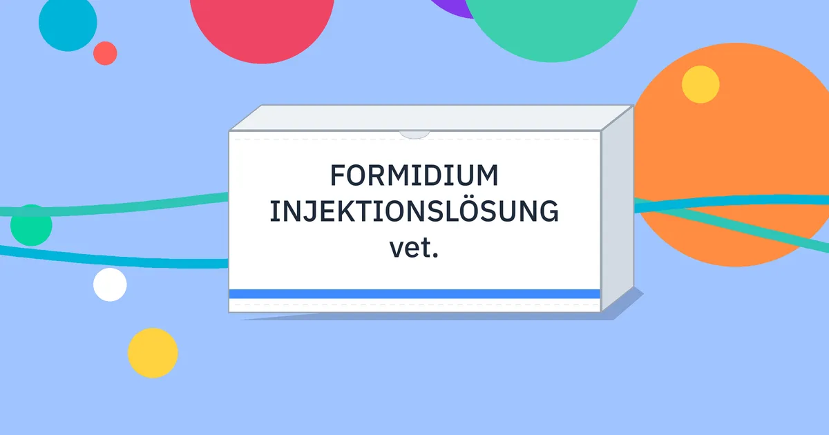 Symbolbild: Packung mit der Aufschrift FORMIDIUM INJEKTIONSLÖSUNG vet. (PZN 00083658) – Verfügbarkeit und Bezug in Apotheken in Frankfurt am Main