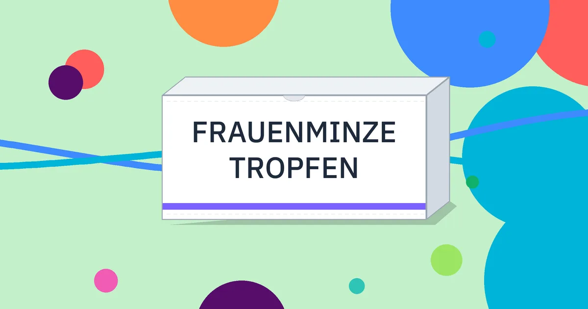 Symbolbild: Packung mit der Aufschrift FRAUENMINZE TROPFEN (PZN 14283071) – Verfügbarkeit und Bezug in Apotheken in Frankfurt am Main