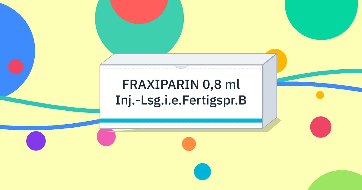 Symbolbild: Packung mit der Aufschrift FRAXIPARIN 0,8 ml Inj.-Lsg.i.e.Fertigspr.B (PZN 01066627) – Verfügbarkeit und Bezug in Apotheken in Frankfurt am Main