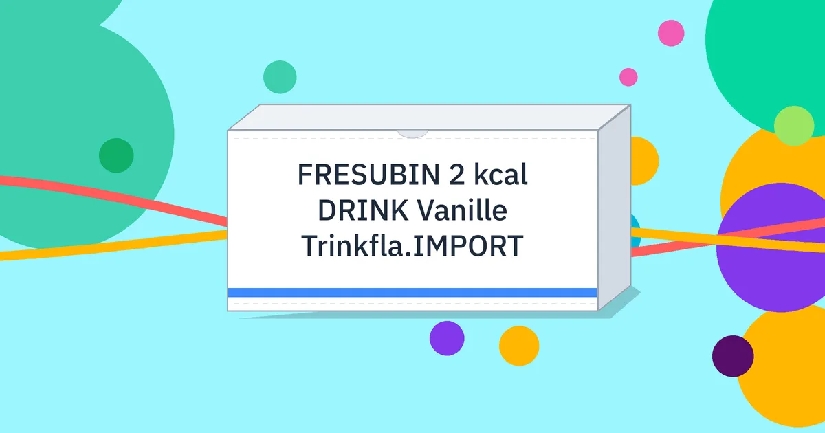 Symbolbild: Packung mit der Aufschrift FRESUBIN 2 kcal DRINK Vanille Trinkfla.IMPORT (PZN 19492365) – Verfügbarkeit und Bezug in Apotheken in Frankfurt am Main