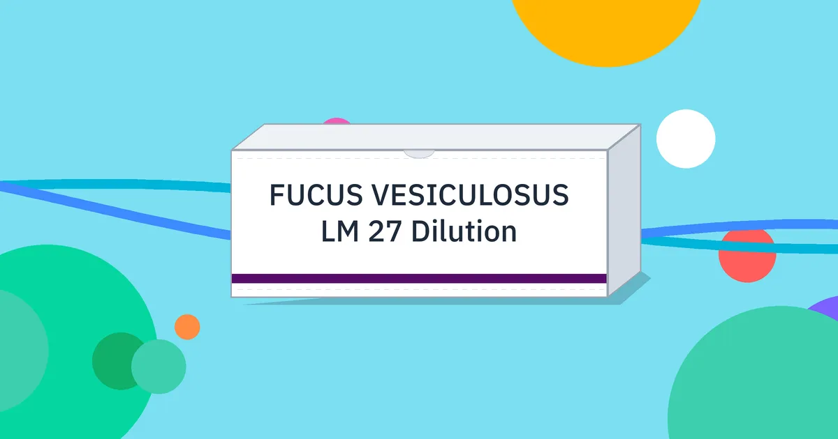 Symbolbild: Packung mit der Aufschrift FUCUS VESICULOSUS LM 27 Dilution (PZN 13493145) – Verfügbarkeit und Bezug in Apotheken in Frankfurt am Main