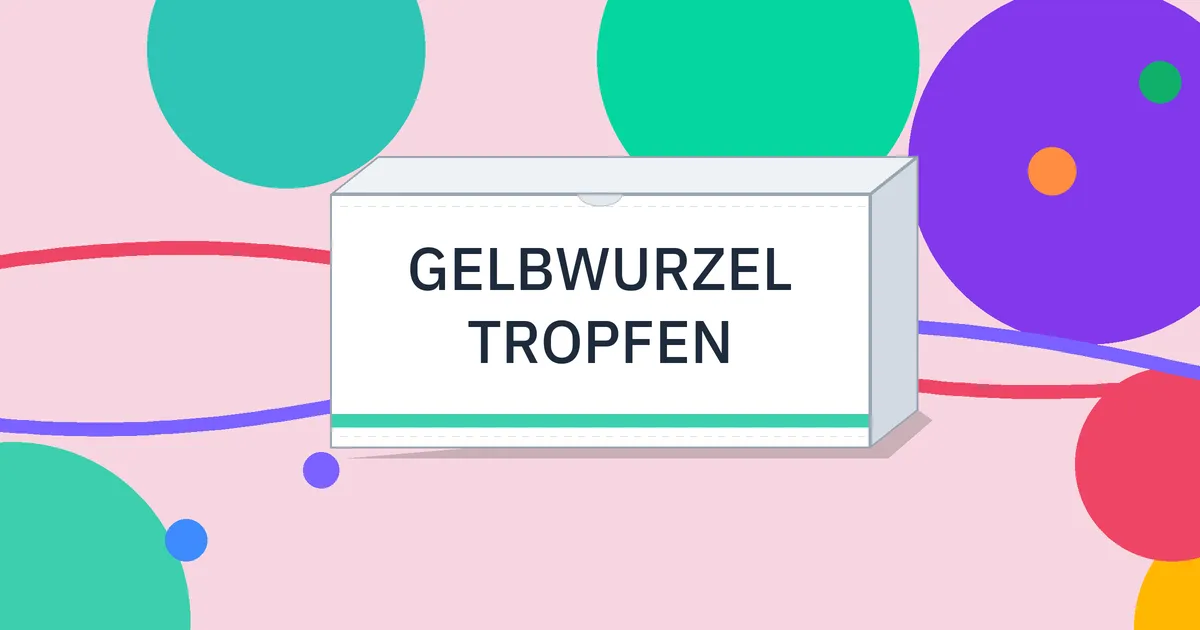 Symbolbild: Packung mit der Aufschrift GELBWURZEL TROPFEN (PZN 11866702) – Verfügbarkeit und Bezug in Apotheken in Frankfurt am Main