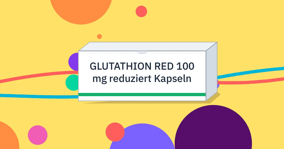 Symbolbild: Packung mit der Aufschrift GLUTATHION RED 100 mg reduziert Kapseln (PZN 10092109) – Verfügbarkeit und Bezug in Apotheken in Frankfurt am Main