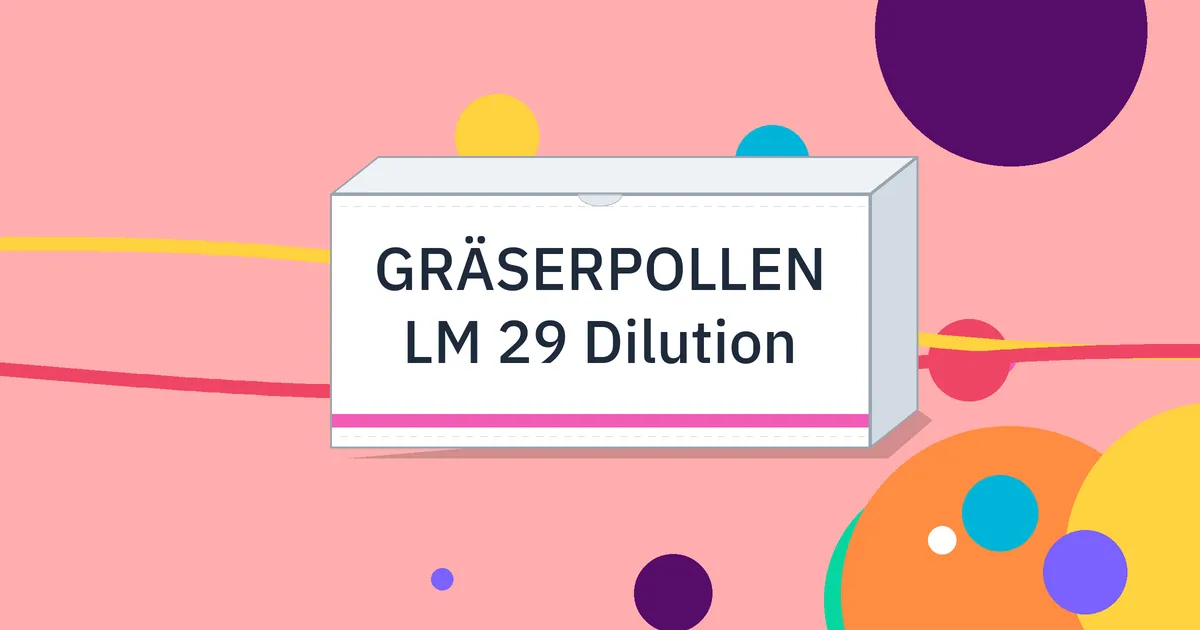Symbolbild: Packung mit der Aufschrift GRÄSERPOLLEN LM 29 Dilution (PZN 12882347) – Verfügbarkeit und Bezug in Apotheken in Frankfurt am Main