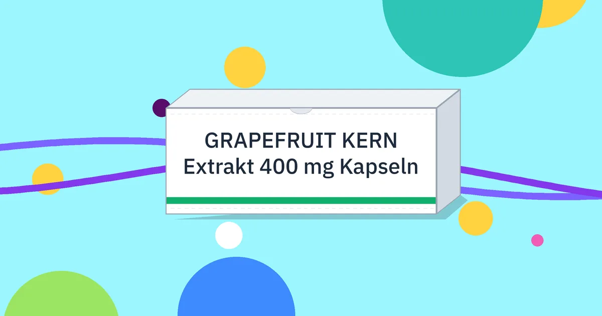 Symbolbild: Packung mit der Aufschrift GRAPEFRUIT KERN Extrakt 400 mg Kapseln (PZN 05867614) – Verfügbarkeit und Bezug in Apotheken in Frankfurt am Main