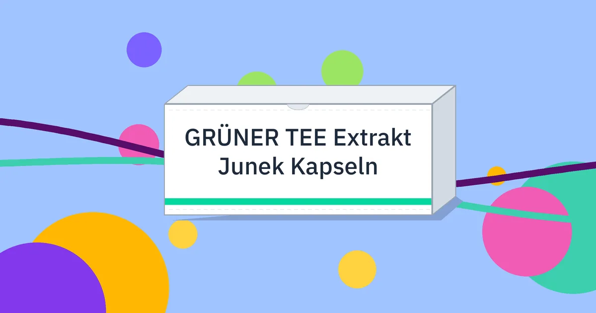 Symbolbild: Packung mit der Aufschrift GRÜNER TEE Extrakt Junek Kapseln (PZN 00131682) – Verfügbarkeit und Bezug in Apotheken in Frankfurt am Main