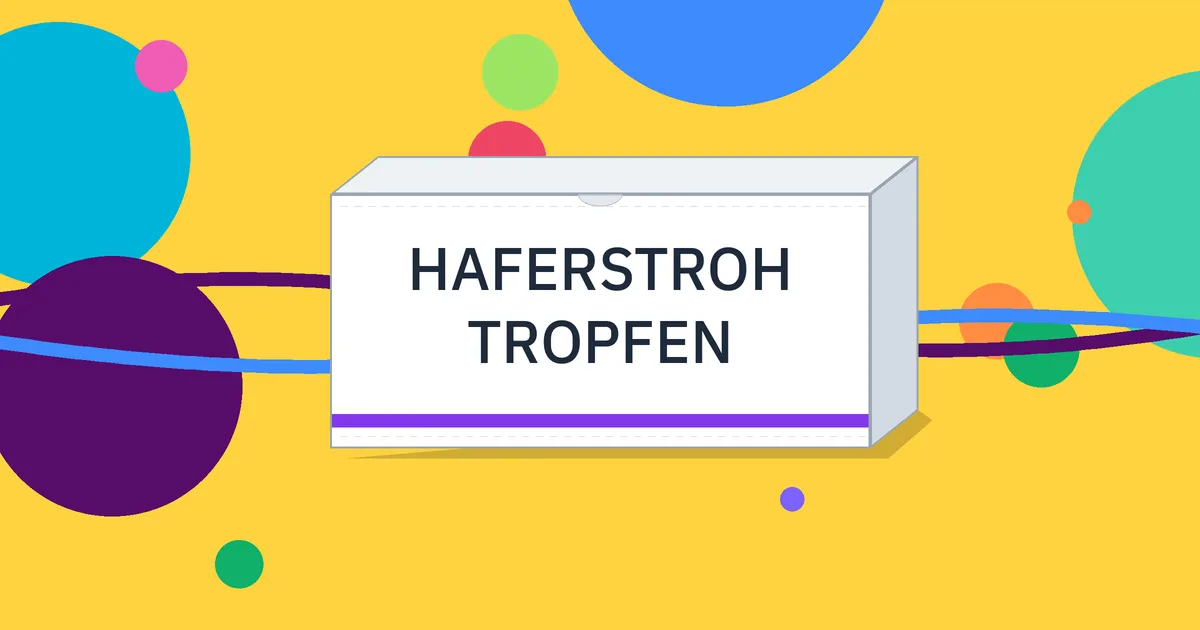 Symbolbild: Packung mit der Aufschrift HAFERSTROH TROPFEN (PZN 14282284) – Verfügbarkeit und Bezug in Apotheken in Frankfurt am Main