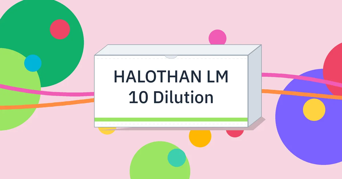 Symbolbild: Packung mit der Aufschrift HALOTHAN LM 10 Dilution (PZN 12883938) – Verfügbarkeit und Bezug in Apotheken in Frankfurt am Main