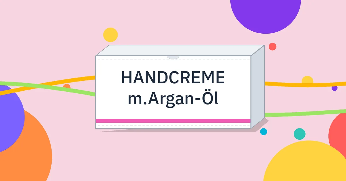 Symbolbild: Packung mit der Aufschrift HANDCREME m.Argan-Öl (PZN 16334559) – Verfügbarkeit und Bezug in Apotheken in Frankfurt am Main