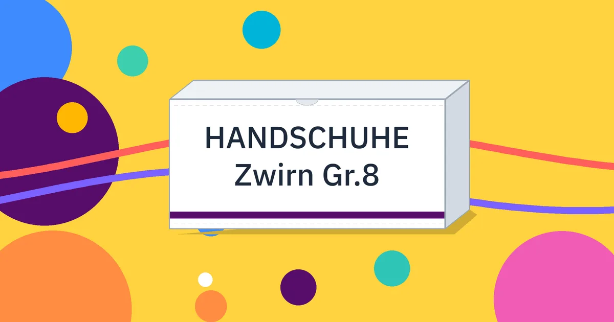 Symbolbild: Packung mit der Aufschrift HANDSCHUHE Zwirn Gr.8 (PZN 02690026) – Verfügbarkeit und Bezug in Apotheken in Frankfurt am Main