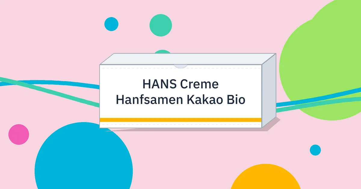 Symbolbild: Packung mit der Aufschrift HANS Creme Hanfsamen Kakao Bio (PZN 17421697) – Verfügbarkeit und Bezug in Apotheken in Frankfurt am Main