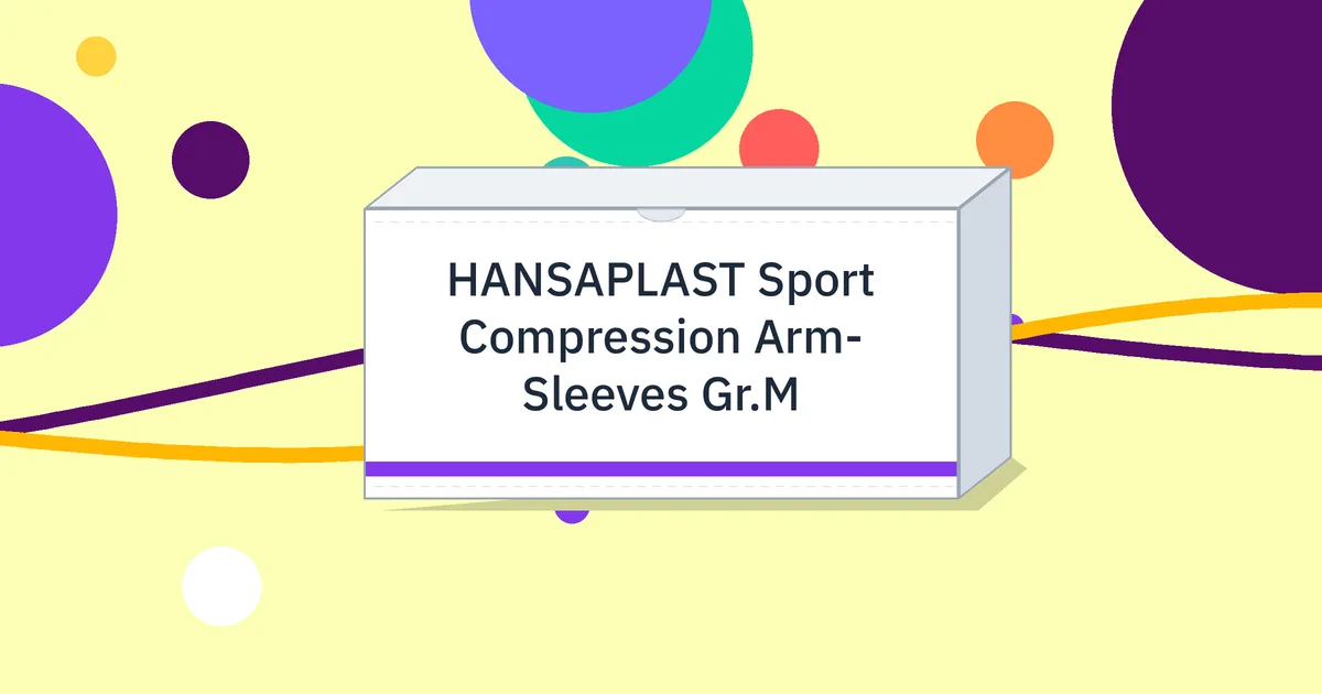 Symbolbild: Packung mit der Aufschrift HANSAPLAST Sport Compression Arm-Sleeves Gr.M (PZN 15823049) – Verfügbarkeit und Bezug in Apotheken in Frankfurt am Main