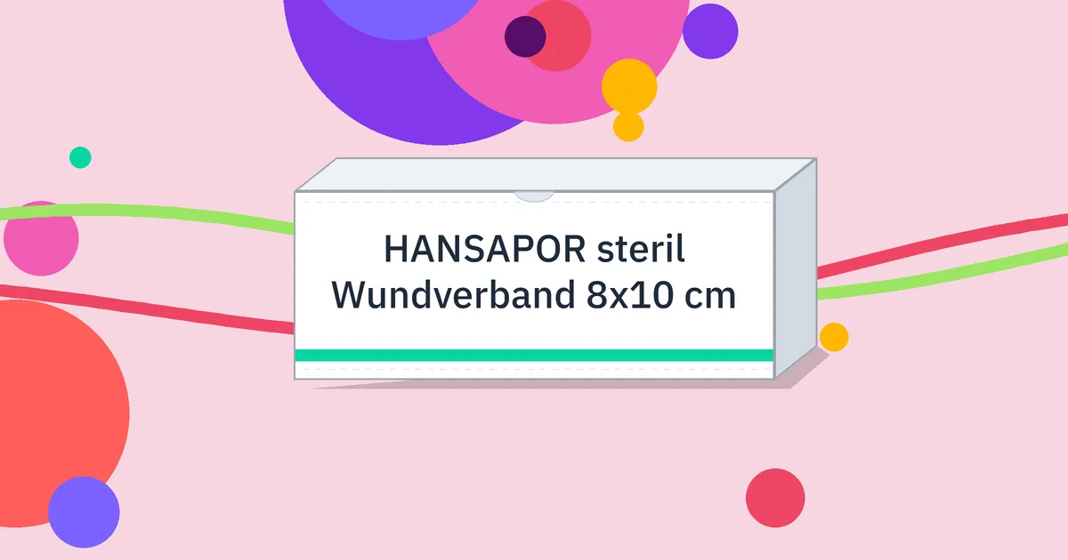 Symbolbild: Packung mit der Aufschrift HANSAPOR steril Wundverband 8x10 cm (PZN 10390806) – Verfügbarkeit und Bezug in Apotheken in Frankfurt am Main