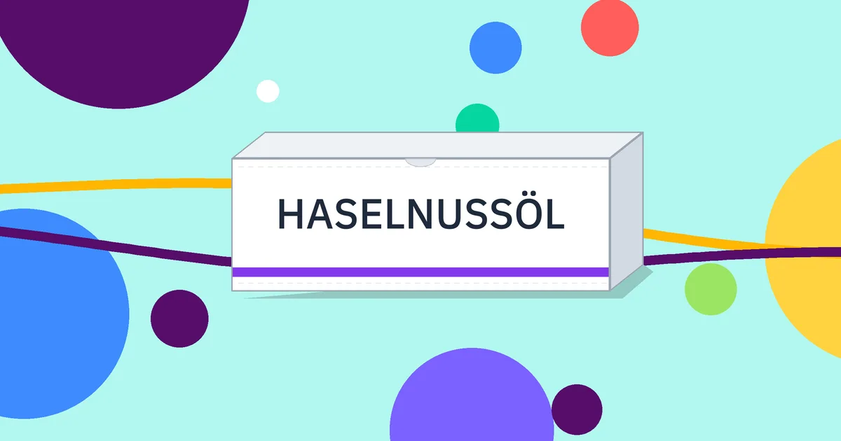 Symbolbild: Packung mit der Aufschrift HASELNUSSÖL (PZN 03953255) – Verfügbarkeit und Bezug in Apotheken in Frankfurt am Main