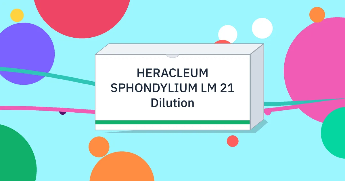 Symbolbild: Packung mit der Aufschrift HERACLEUM SPHONDYLIUM LM 21 Dilution (PZN 13552681) – Verfügbarkeit und Bezug in Apotheken in Frankfurt am Main