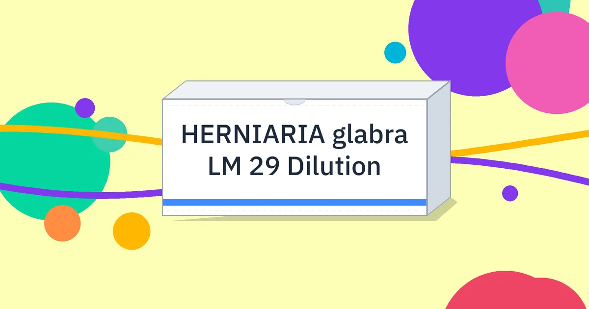Symbolbild: Packung mit der Aufschrift HERNIARIA glabra LM 29 Dilution (PZN 13553249) – Verfügbarkeit und Bezug in Apotheken in Frankfurt am Main