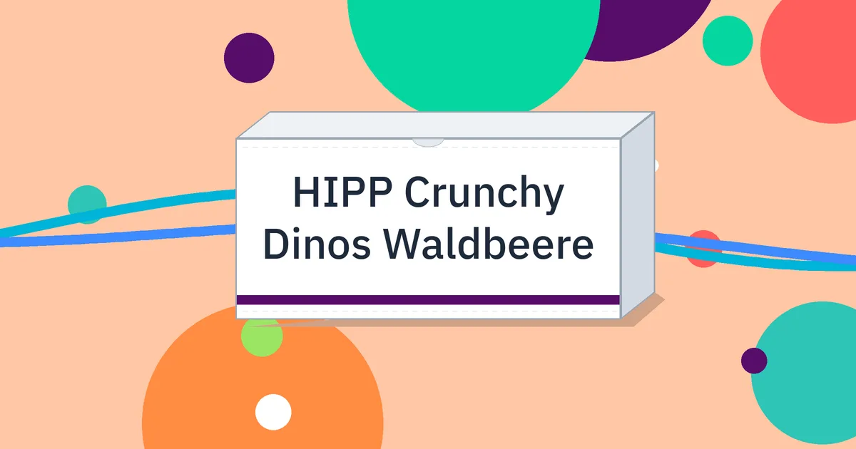 Symbolbild: Packung mit der Aufschrift HIPP Crunchy Dinos Waldbeere (PZN 19748698) – Verfügbarkeit und Bezug in Apotheken in Frankfurt am Main