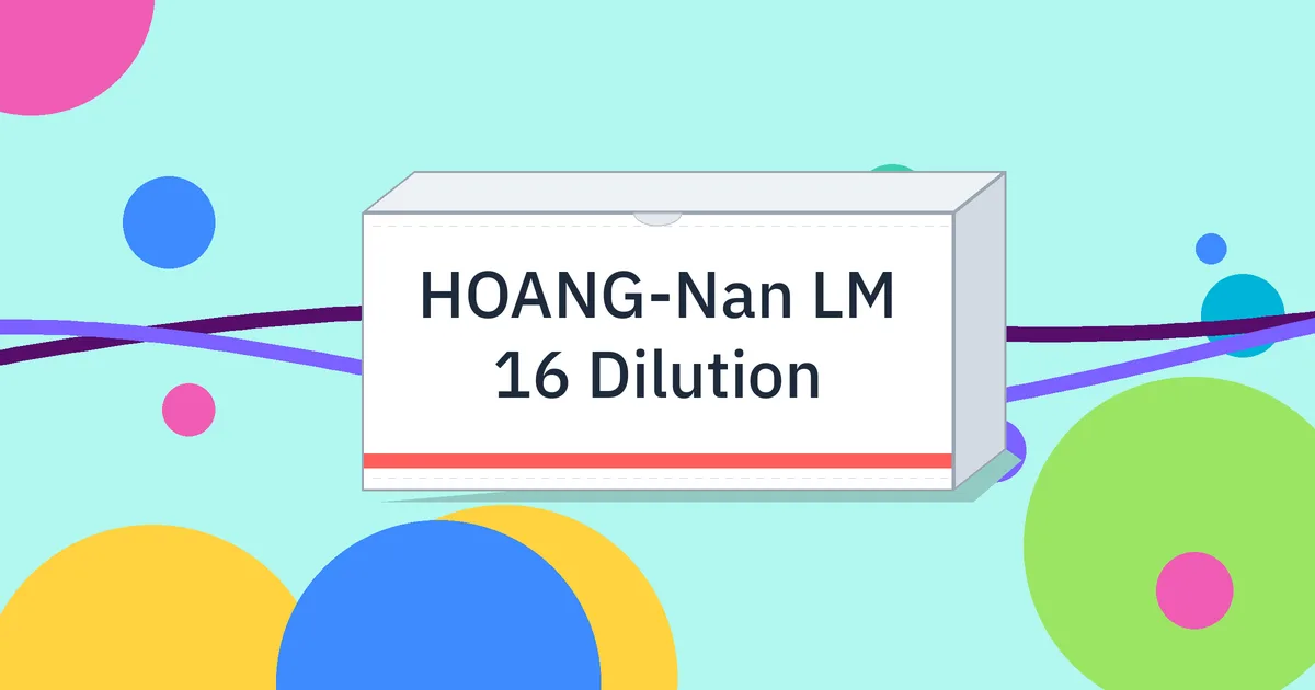 Symbolbild: Packung mit der Aufschrift HOANG-Nan LM 16 Dilution (PZN 12889332) – Verfügbarkeit und Bezug in Apotheken in Frankfurt am Main