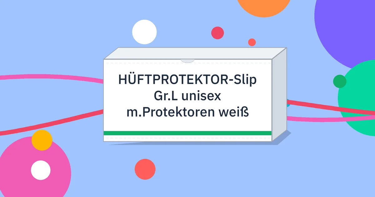 Symbolbild: Packung mit der Aufschrift HÜFTPROTEKTOR-Slip Gr.L unisex m.Protektoren weiß (PZN 14268077) – Verfügbarkeit und Bezug in Apotheken in Frankfurt am Main