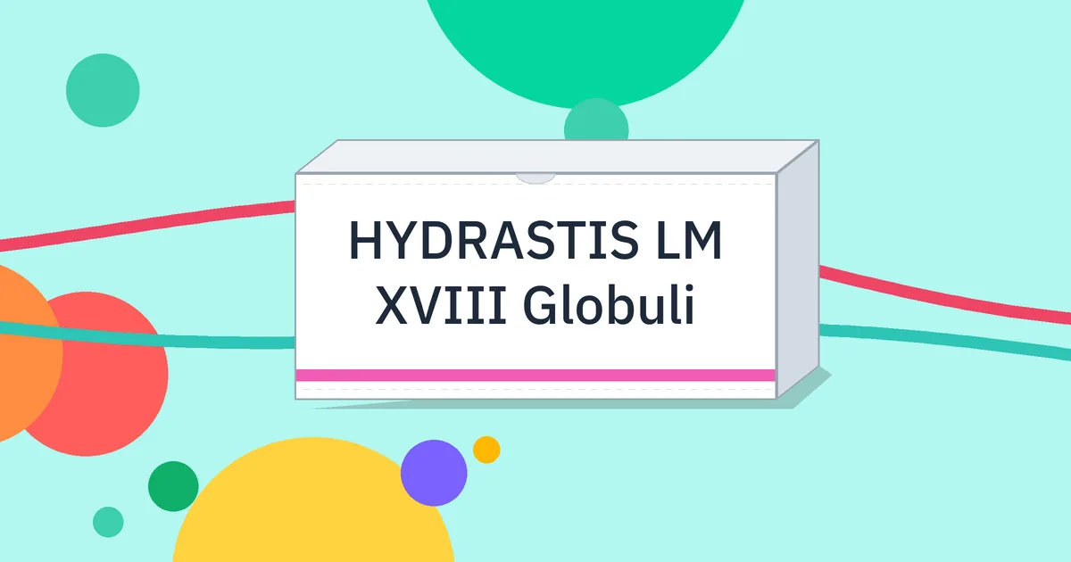 Symbolbild: Packung mit der Aufschrift HYDRASTIS LM XVIII Globuli (PZN 02659370) – Verfügbarkeit und Bezug in Apotheken in Frankfurt am Main