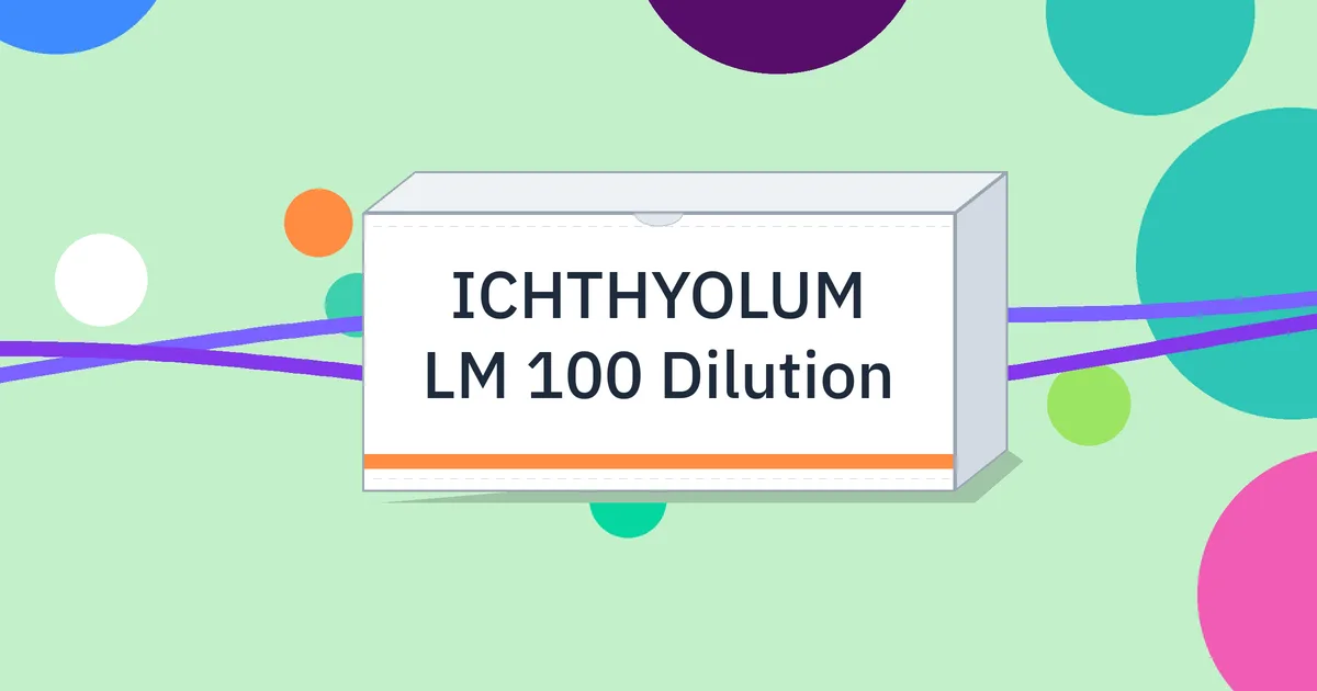 Symbolbild: Packung mit der Aufschrift ICHTHYOLUM LM 100 Dilution (PZN 13558896) – Verfügbarkeit und Bezug in Apotheken in Frankfurt am Main