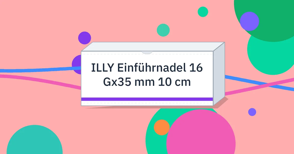 Symbolbild: Packung mit der Aufschrift ILLY Einführnadel 16 Gx35 mm 10 cm (PZN 16921239) – Verfügbarkeit und Bezug in Apotheken in Frankfurt am Main