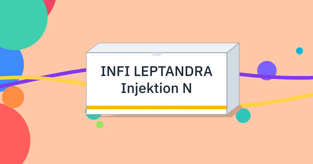 Symbolbild: Packung mit der Aufschrift INFI LEPTANDRA Injektion N (PZN 01044904) – Verfügbarkeit und Bezug in Apotheken in Frankfurt am Main