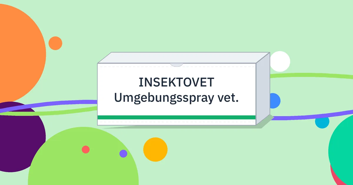 Symbolbild: Packung mit der Aufschrift INSEKTOVET Umgebungsspray vet. (PZN 10975116) – Verfügbarkeit und Bezug in Apotheken in Frankfurt am Main
