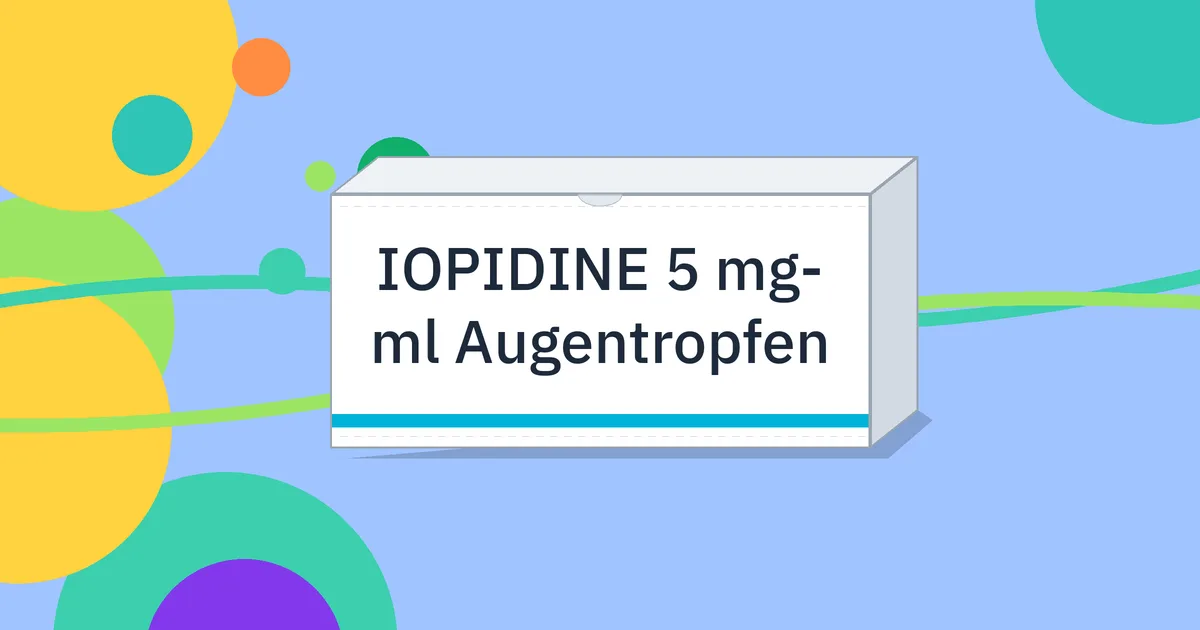 Symbolbild: Packung mit der Aufschrift IOPIDINE 5 mg-ml Augentropfen (PZN 14252886) – Verfügbarkeit und Bezug in Apotheken in Frankfurt am Main