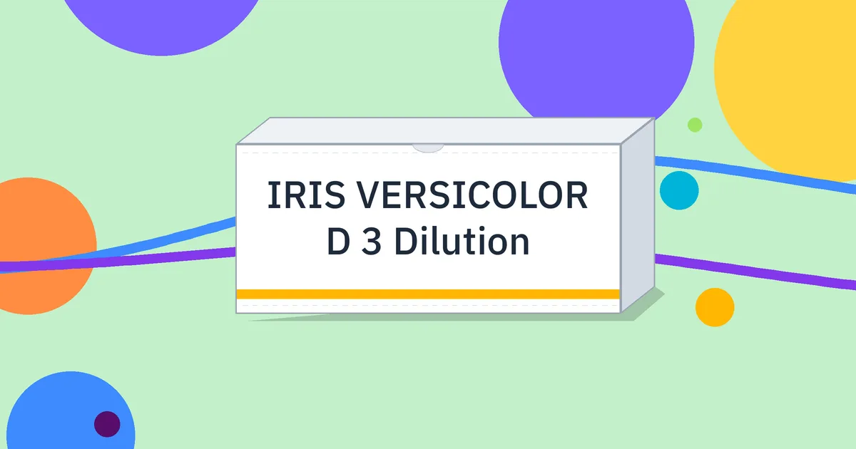 Symbolbild: Packung mit der Aufschrift IRIS VERSICOLOR D 3 Dilution (PZN 00529195) – Verfügbarkeit und Bezug in Apotheken in Frankfurt am Main