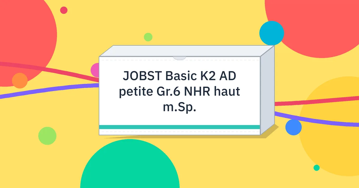 Symbolbild: Packung mit der Aufschrift JOBST Basic K2 AD petite Gr.6 NHR haut m.Sp. (PZN 15312745) – Verfügbarkeit und Bezug in Apotheken in Frankfurt am Main